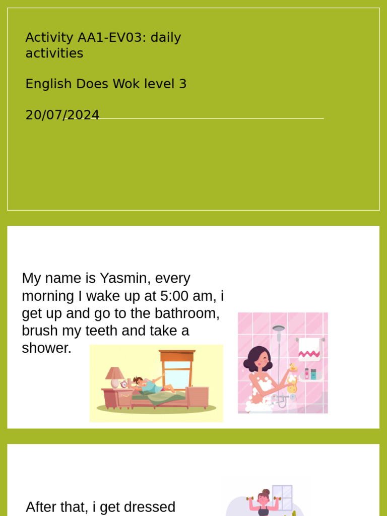 Daily Routine of Yasmin | PDF