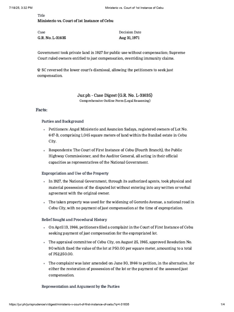 Supreme Court Ruling on Expropriation Case | PDF | Lawsuit | Sovereign ...