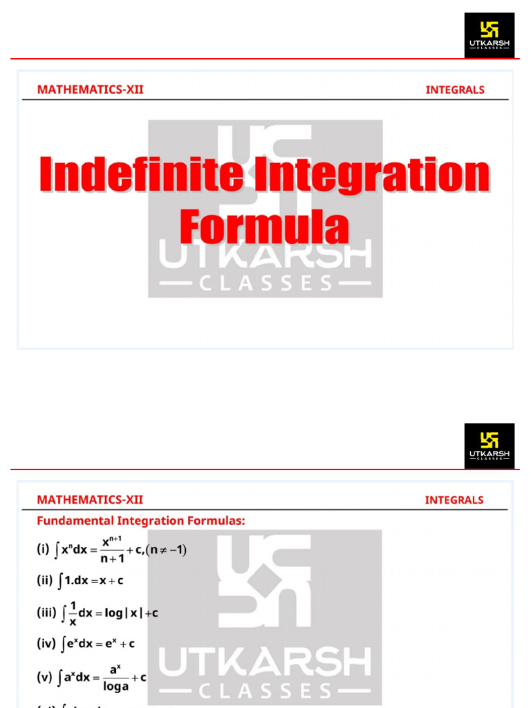 Integration Formula | PDF
