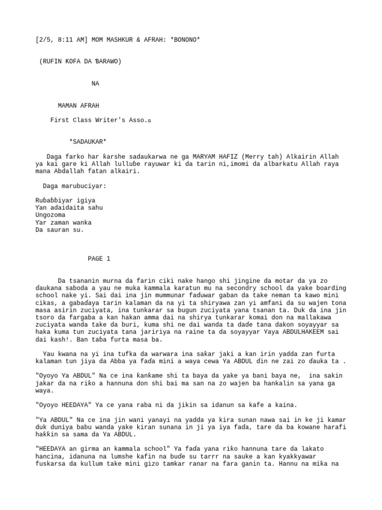 Bonono MMN Afrah F | PDF