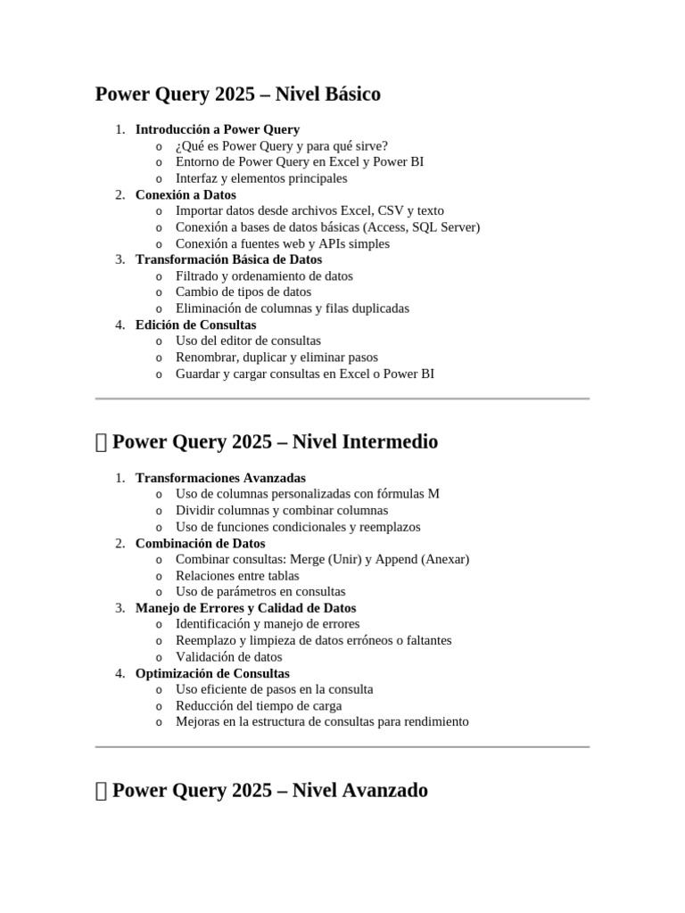 power query | PDF | Microsoft Excel | Servidor SQL de Microsoft