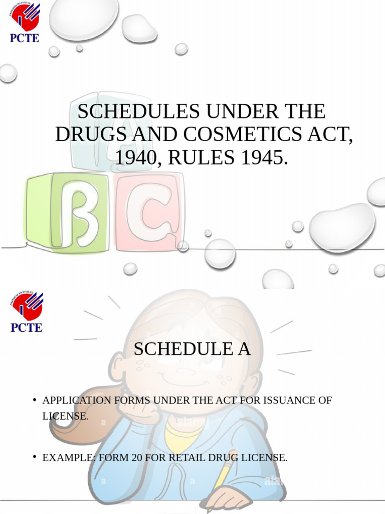 Schedules of the Drugs and Cosmetics Act | PDF | Medicine | Health Care