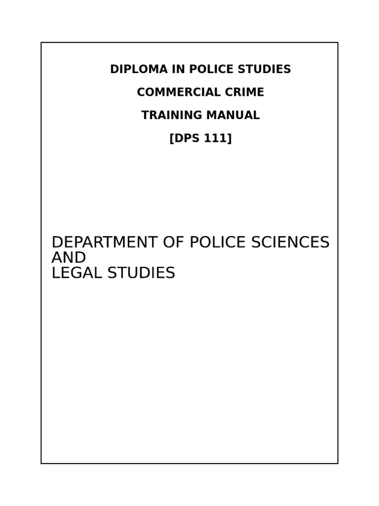 Commercial Crime Manual | PDF | Crimes | Crime & Violence