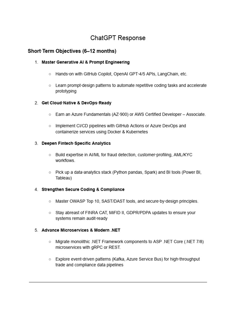 Short - Long Term Objectives (Jamil Aslam) | PDF | Financial Technology ...