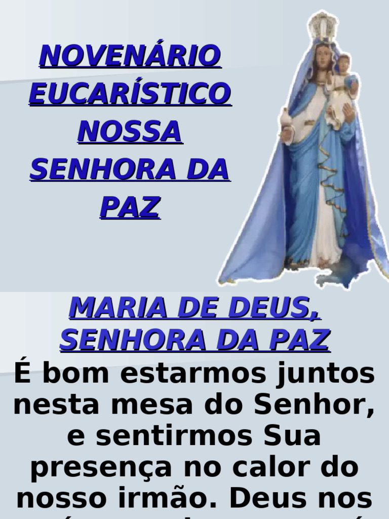 Novenário Eucarístico: Nossa Senhora da Paz | PDF | Maria, mãe de Jesus ...