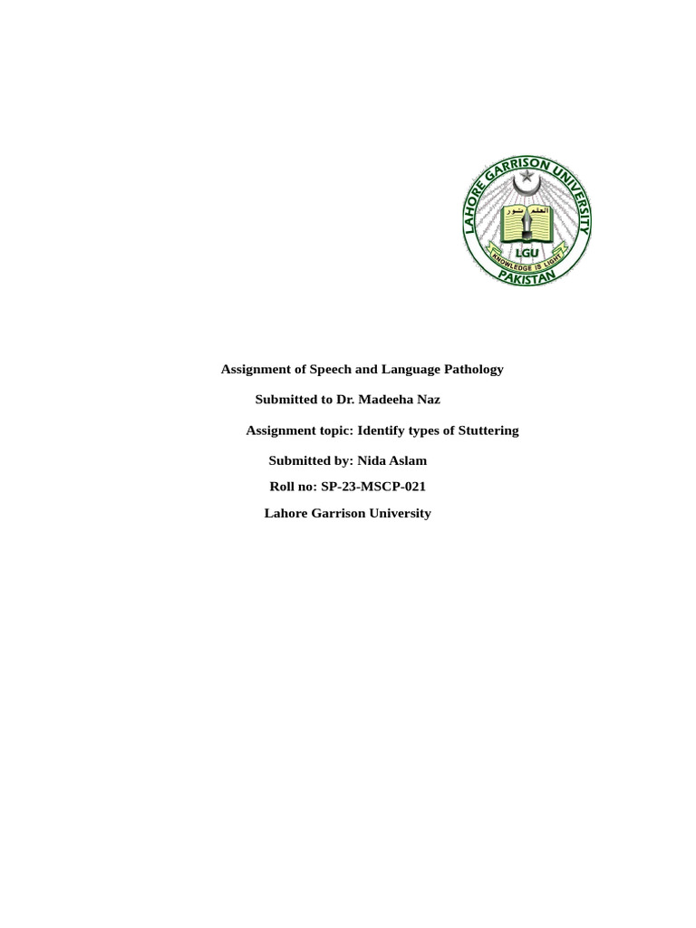 Types of Stuttering Analysis | PDF