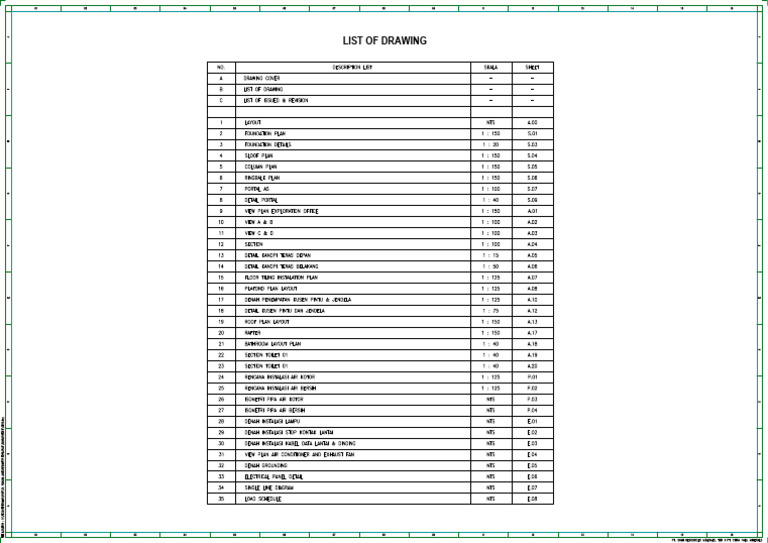 List of Drawing | PDF