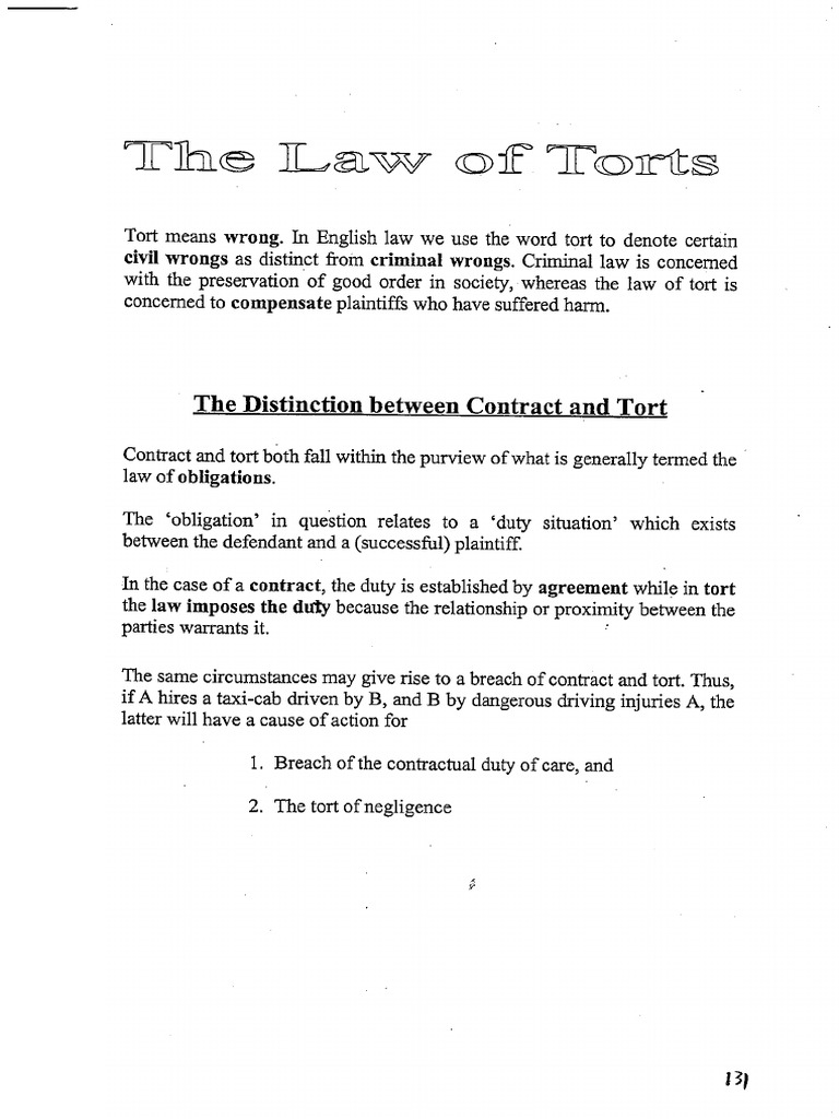 Unit 4 - Tortious Liability | PDF