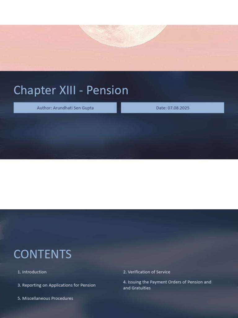 11.0 Pam Vol-I Chapter Xiii Pension | PDF | Pension | Government