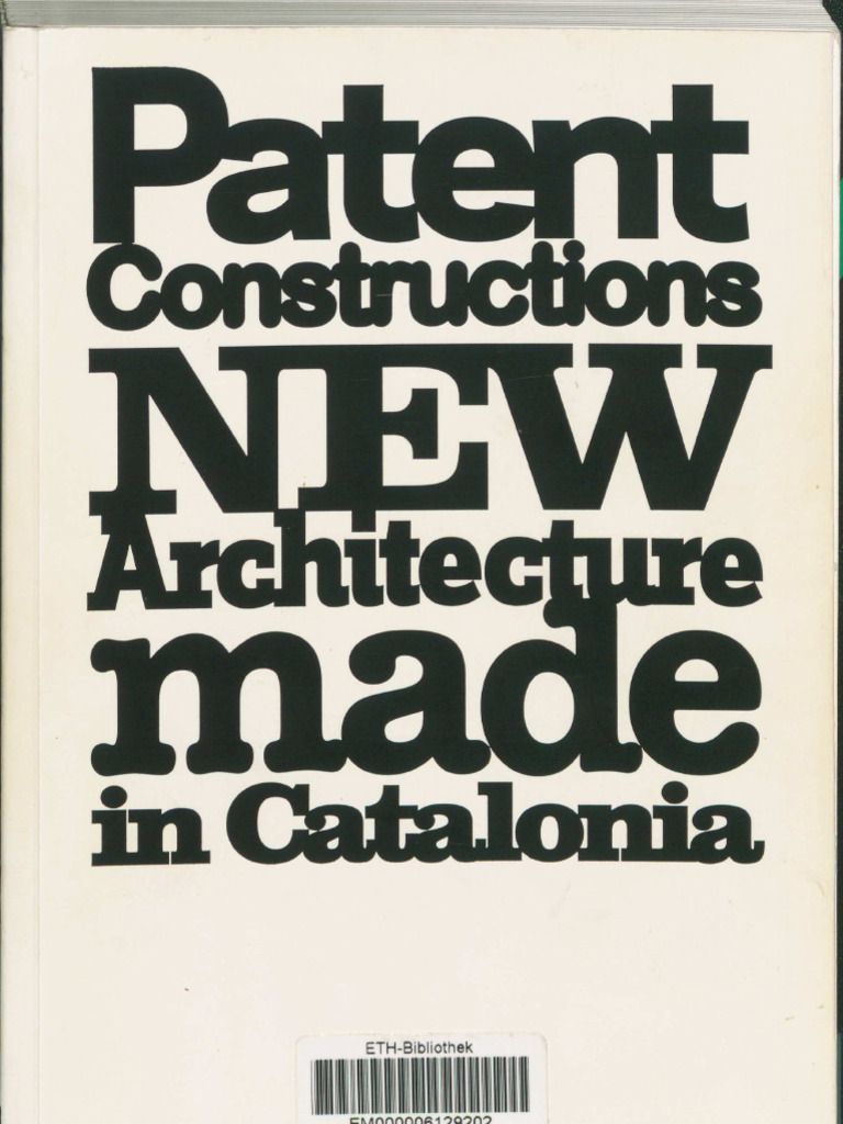 Patent Constructions - New Architecture Made in Catalonia | PDF