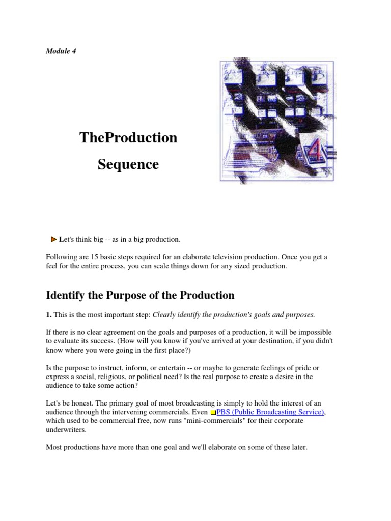 Module 4 The Production | PDF | Television Programs | Filmmaking