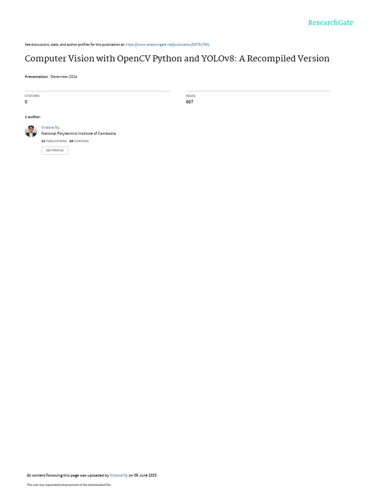 Computer Vision With OpenCV 4th | PDF | Computer Graphics | Multidimensional Signal Processing