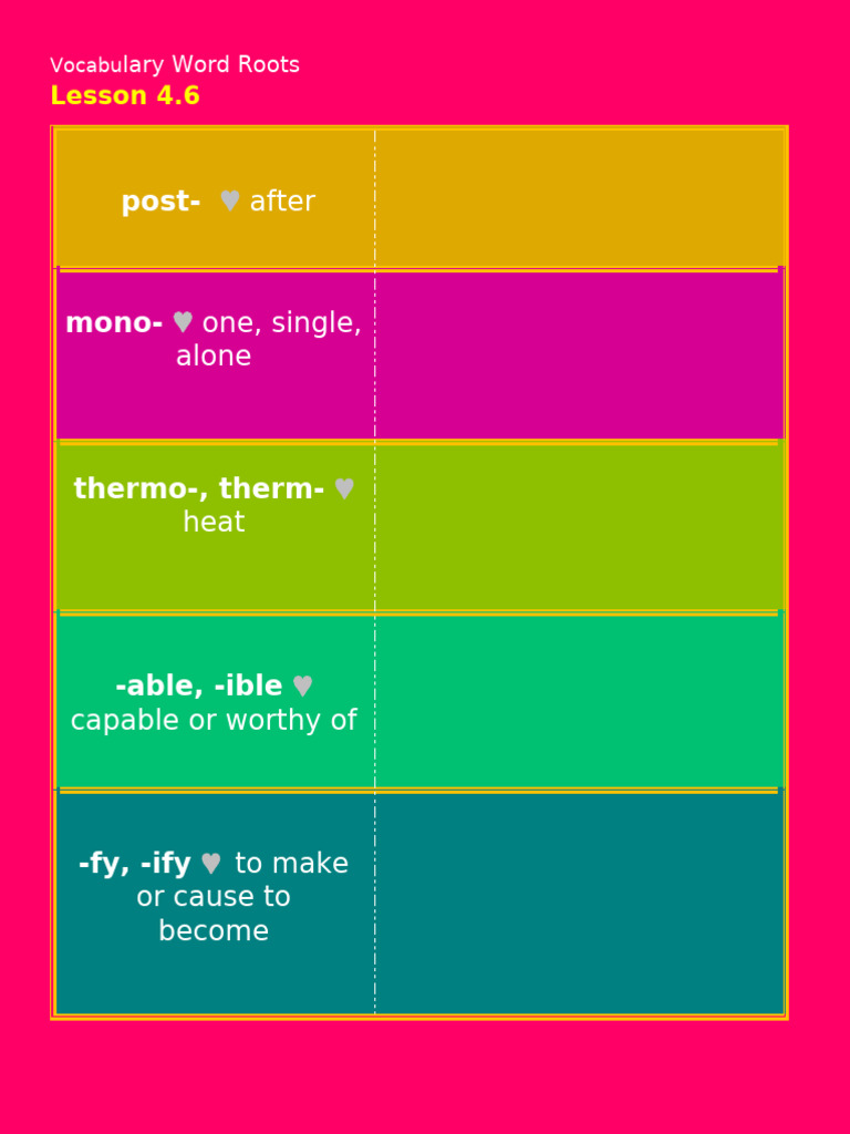 Word Roots Lesson 4.6 | PDF