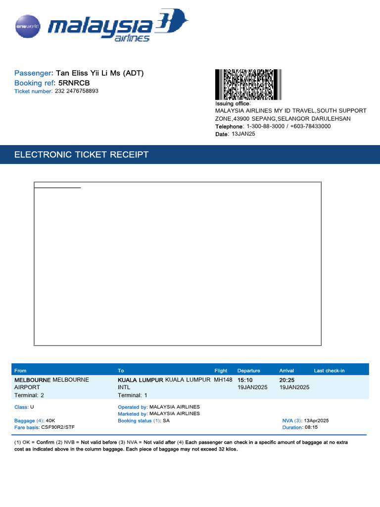 Your Electronic Ticket-EMD Receipt | PDF | Aviation | Civil Aviation