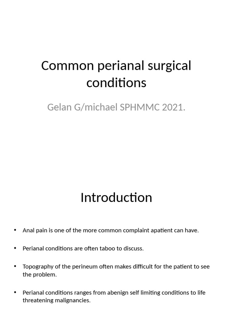 Perianal Abscess Overview and Management | PDF | Hemorrhoid | Diseases ...