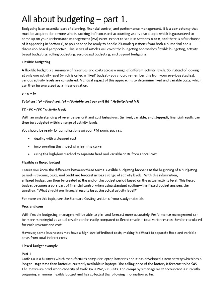 Understanding Flexible Budgeting | PDF | Business | Business Economics