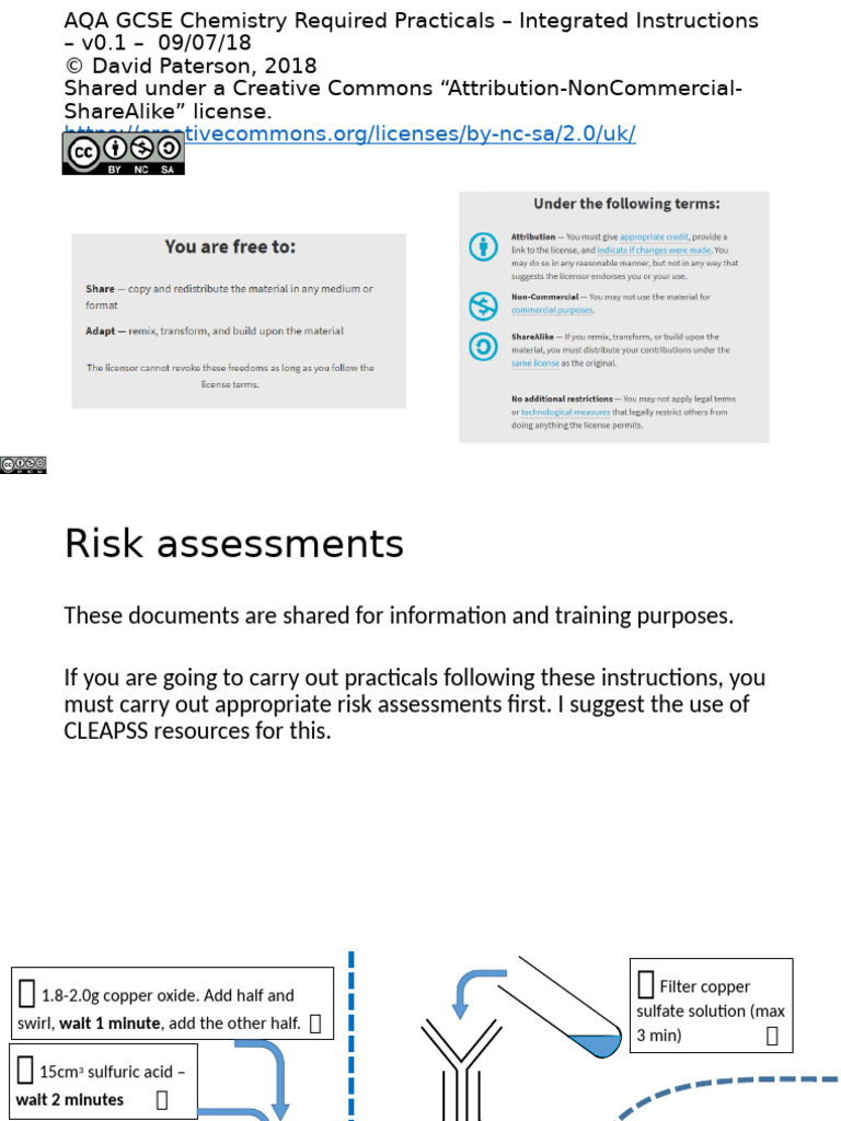 AQA Chemistry Required Practicals David Paterson v0.1 1 | PDF | Water ...