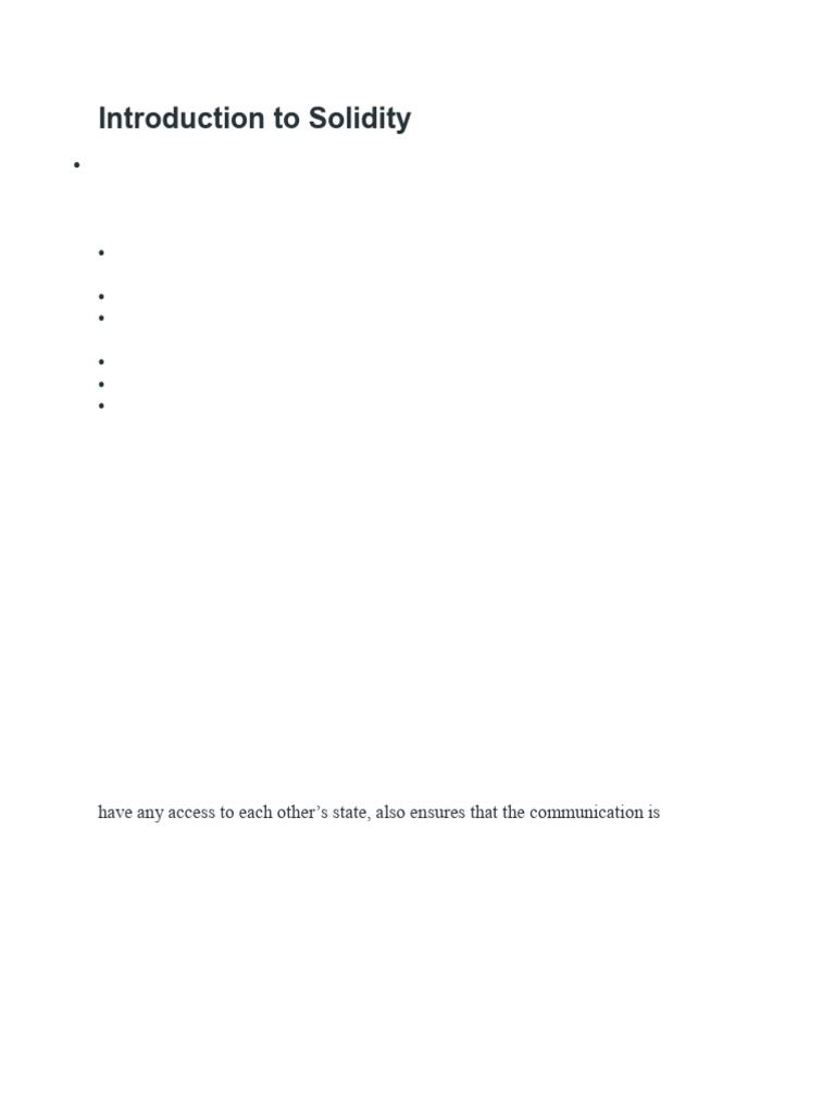 Introduction To Solidity Unit 2 | PDF | Control Flow | Data Type