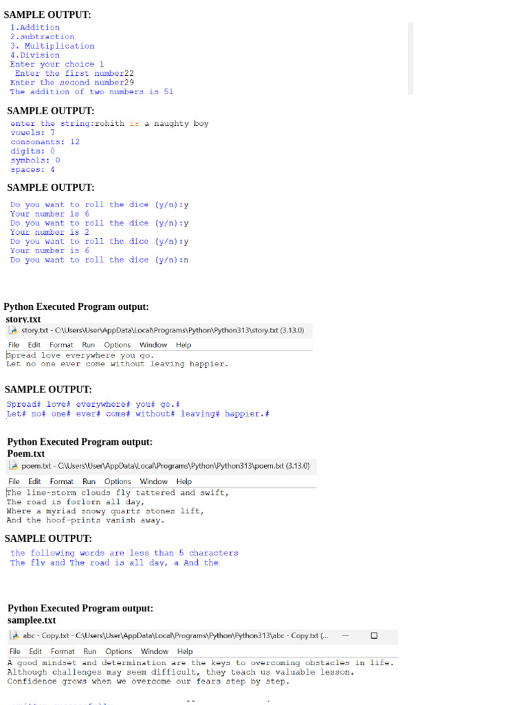Sample Output | PDF
