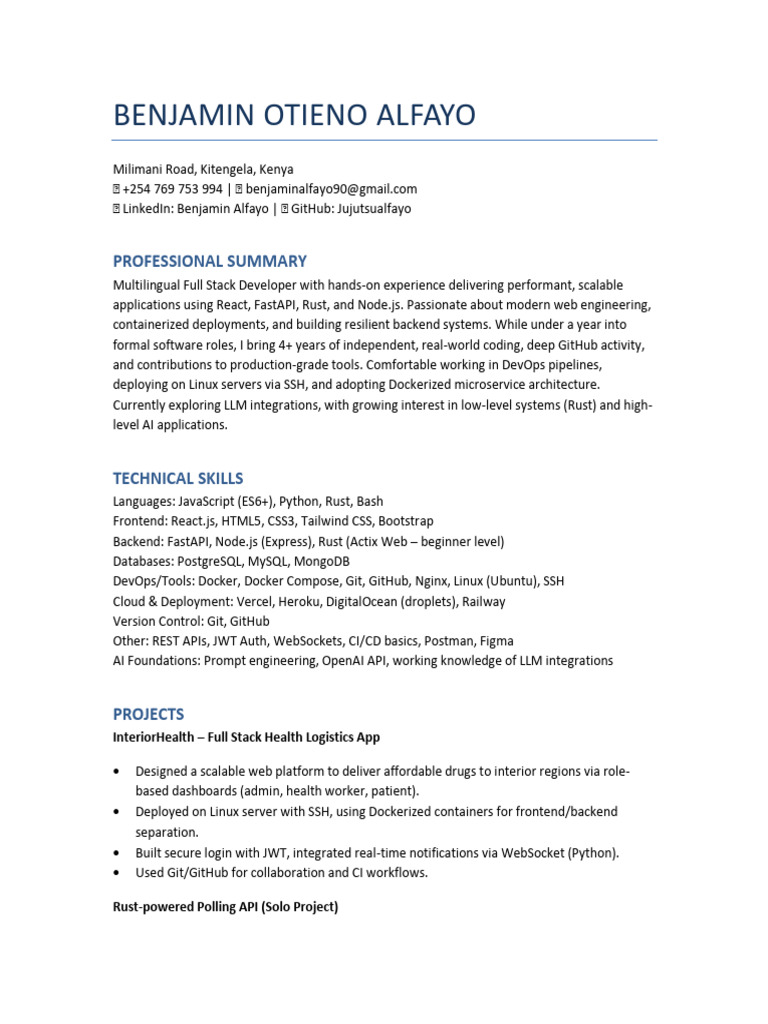 Pawa It Resume | PDF | Postgre Sql | Software Engineering