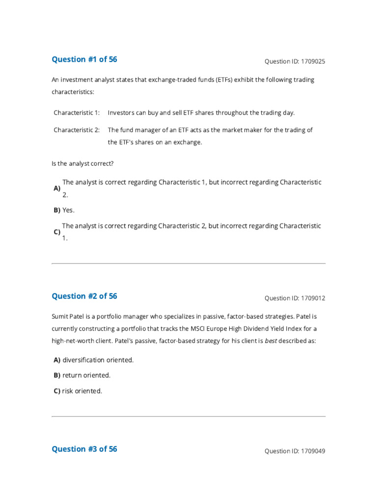Reading P1 Index-Based Equity Strategies | PDF | Exchange Traded Fund | Stock Market Index
