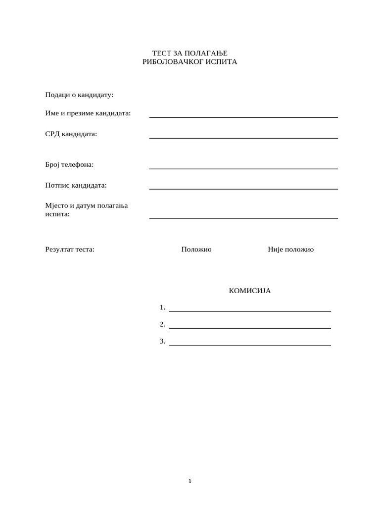 Pitanja Za Polaganje Ribolovackog Ispita | PDF