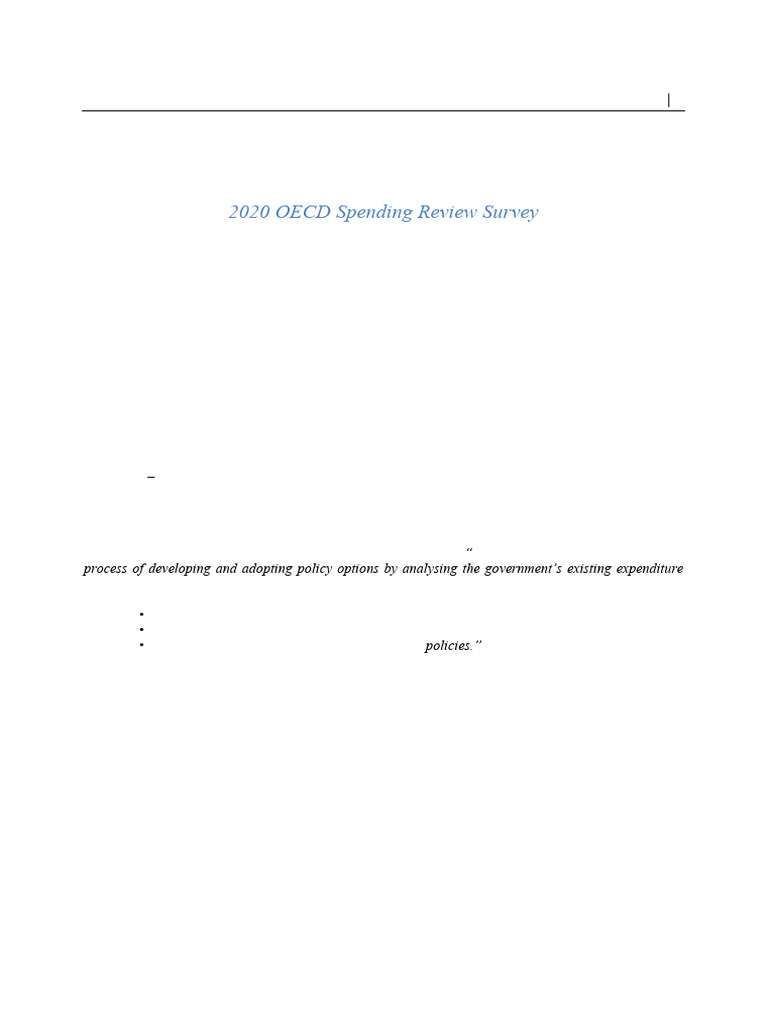 OECD 2020 Spending Review Survey Insights | PDF | Policy | Questionnaire
