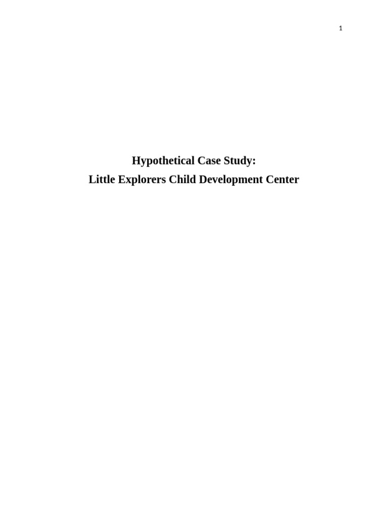 Hypothetical Case StudyLittle Explorers Child Development Center ...