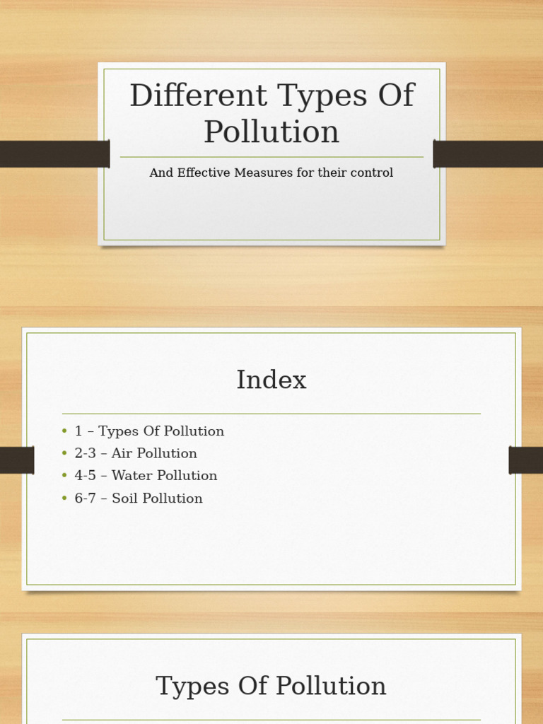 Different Types of Pollution | PDF