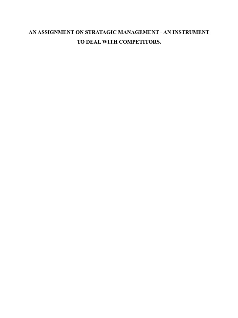 Strategic Management-An Instrument To Deal With Competitors | PDF ...