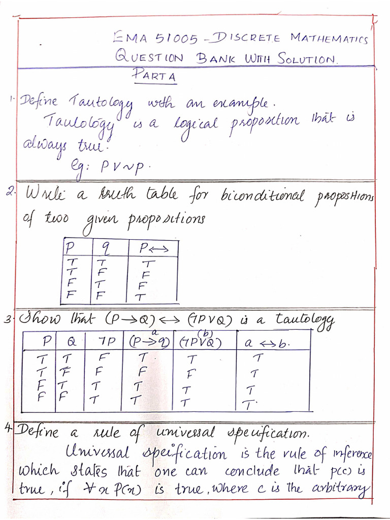 MATHS QB Answers | PDF
