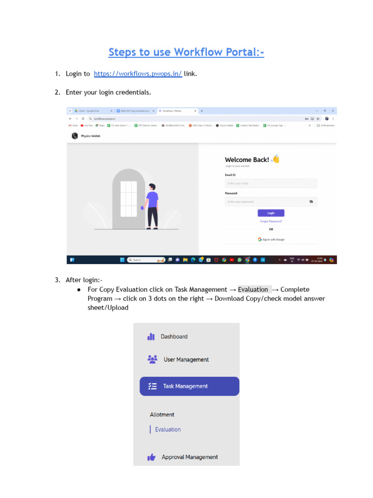 Workflow Portal Copy Evaluation Guide | PDF