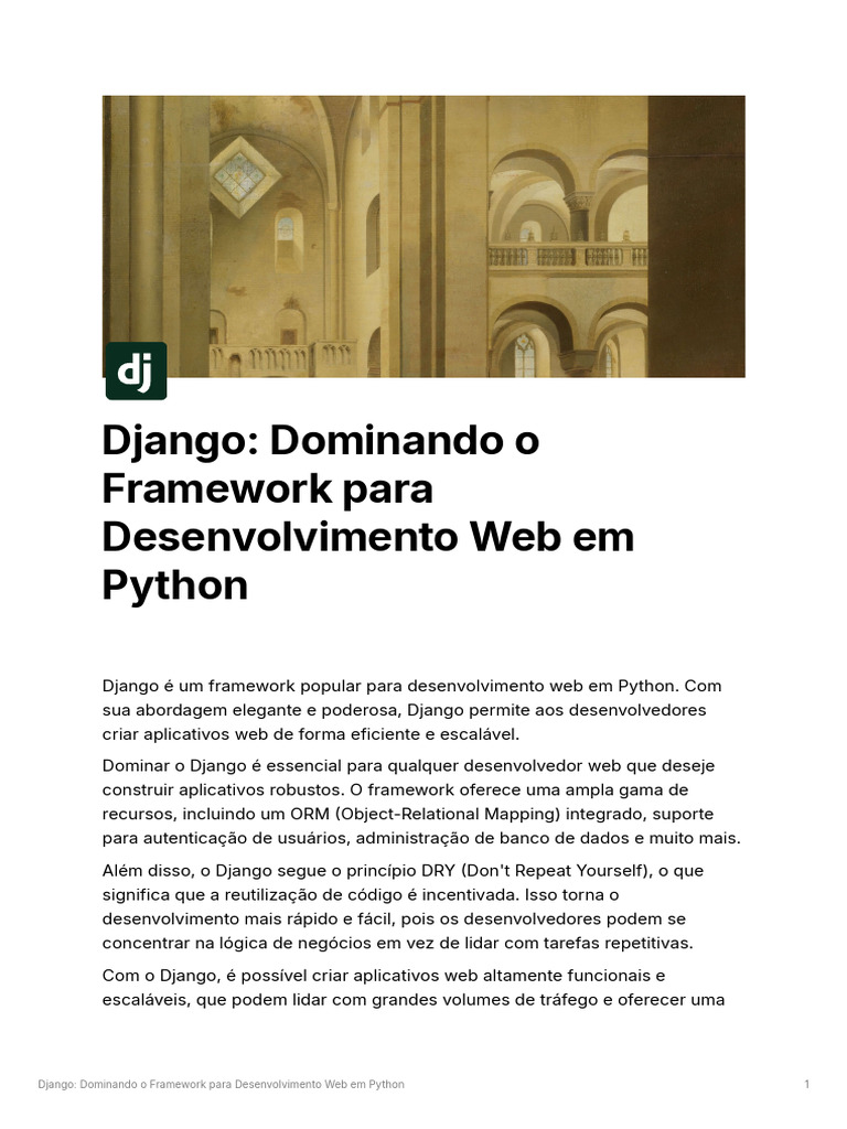 Django Dominando o Framework para Desenvolvimento Web em Python | PDF | Informática | Engenharia ...