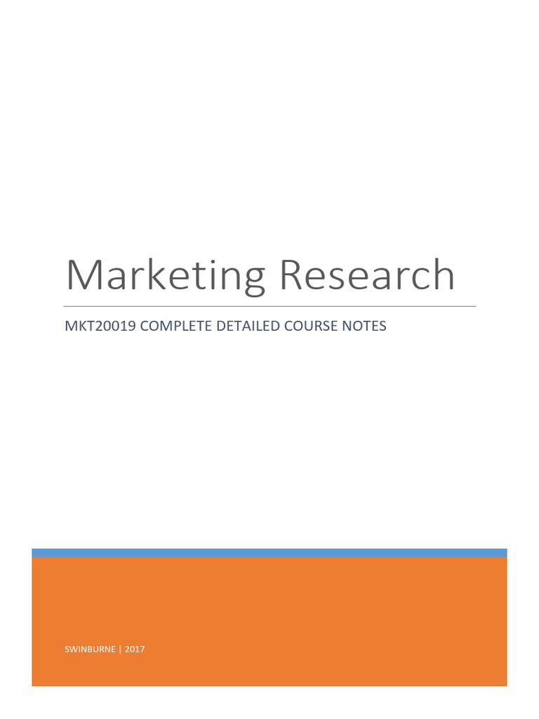 Marketing Research MKT20019 COMPLETE DETAILED COURSE NOTES | PDF ...