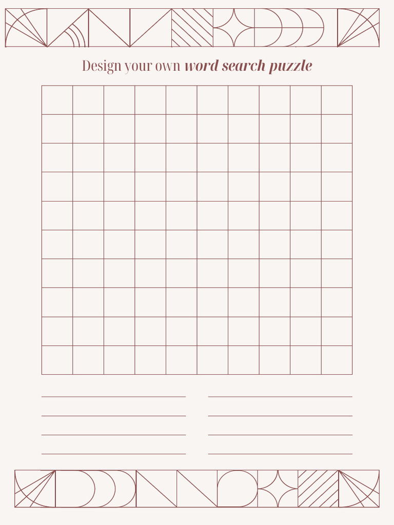 Beige Geometric Word Search Puzzle Flyer - 20250728 - 074931 - 0000 | PDF