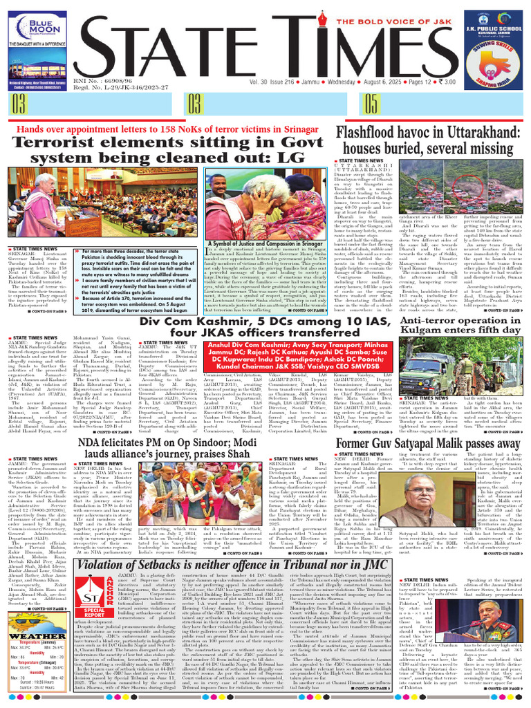 STATE TIMES E-PAPER_August 06 newspaperss | PDF
