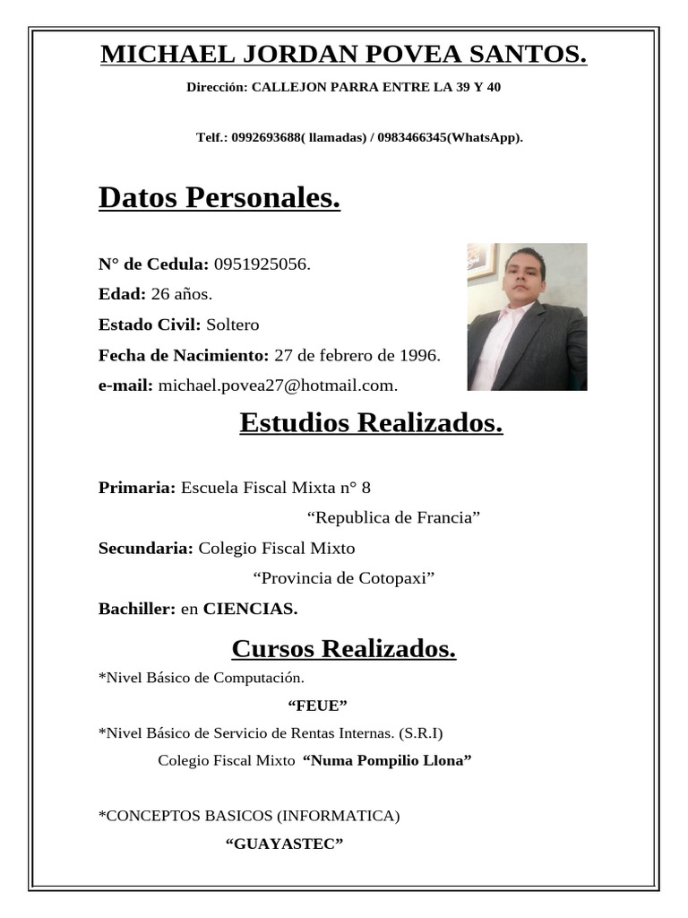 Michael Jordan Povea Santos Mejorado | PDF | Informática