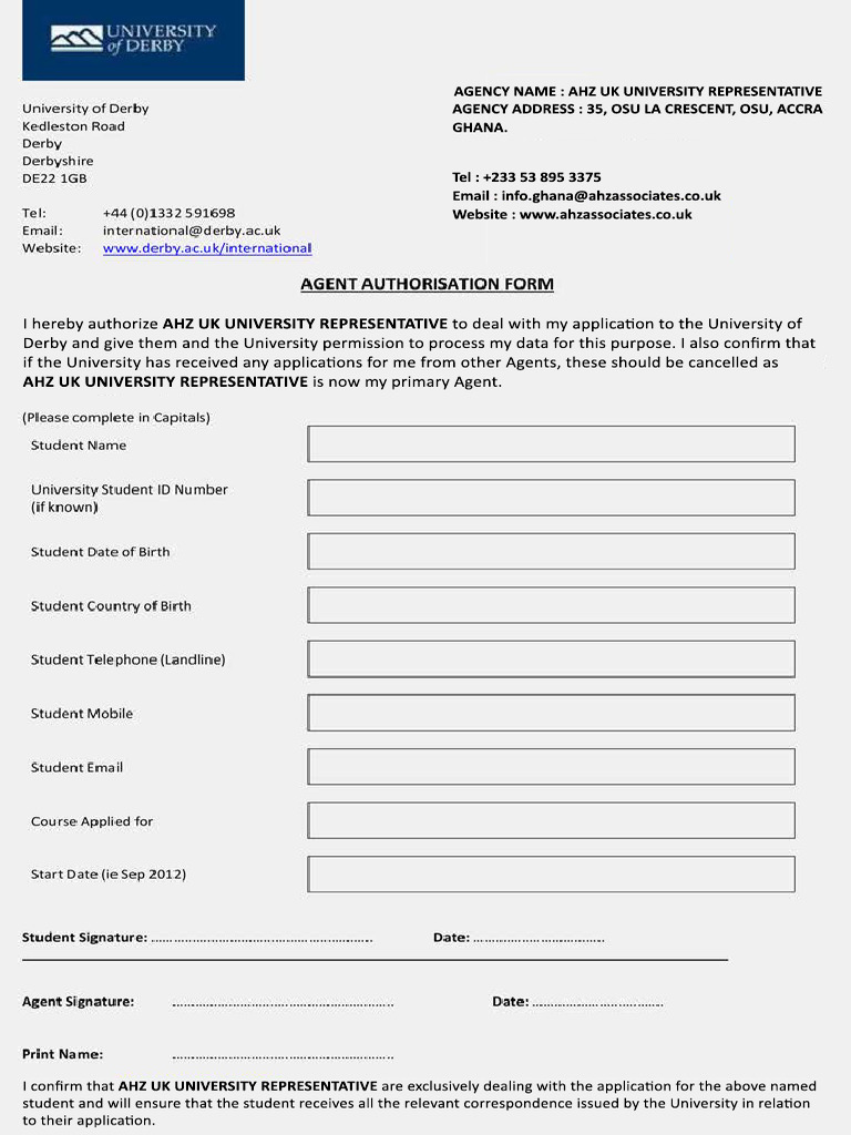 Agent Authorisation Form | PDF