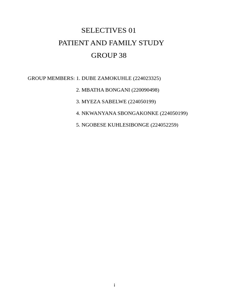 SELECTIVES 01 Patient & Family Study Group 38 | PDF | Diabetes ...