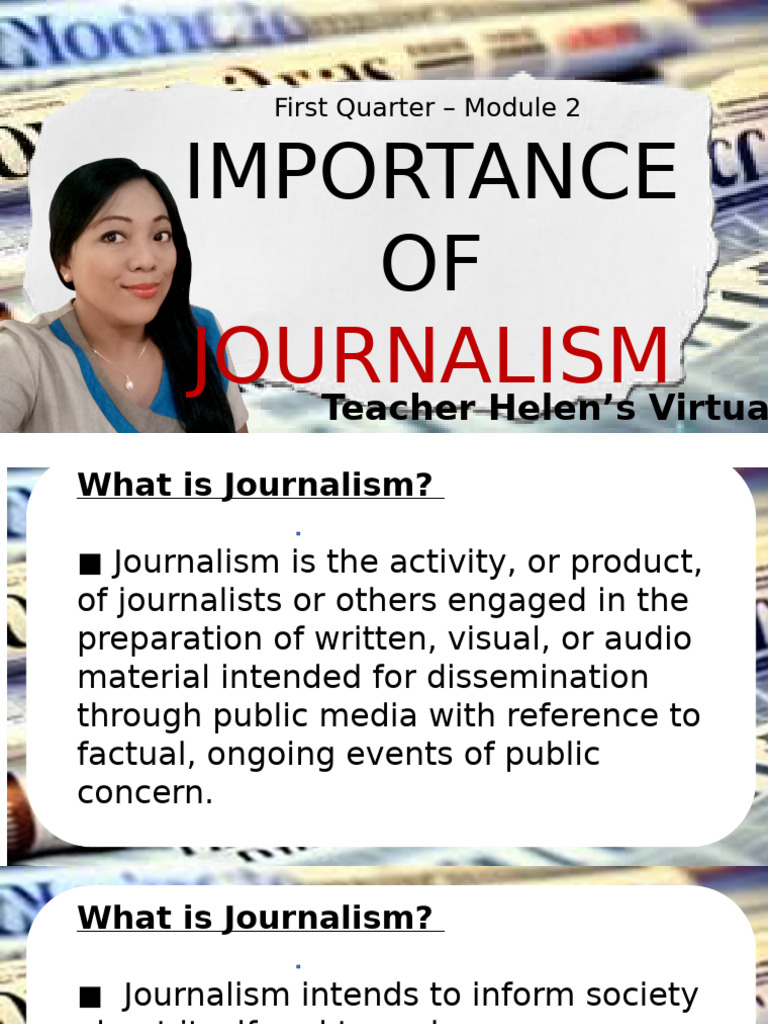 Importance of Journalism Explained | PDF | Journalism | News