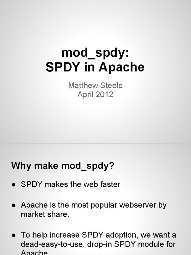 Mod Spdy Architectural Overview | PDF | Web Server | Internet & Web