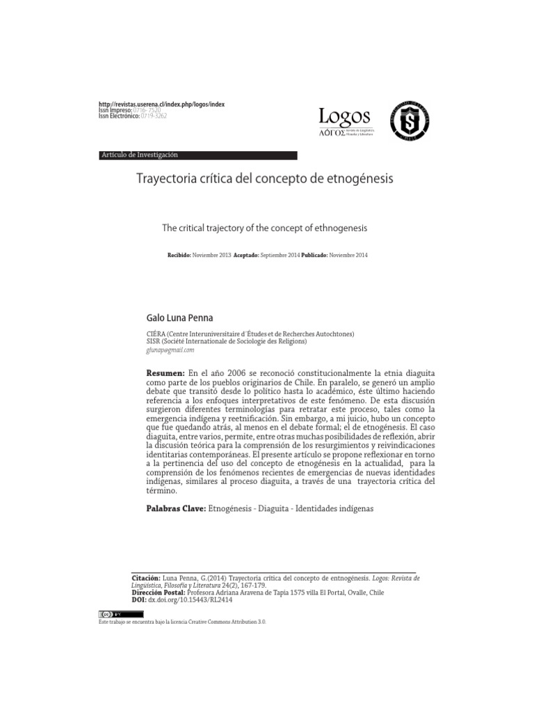 The Critical Trajectory of The Concept of Ethnogenesis | PDF ...
