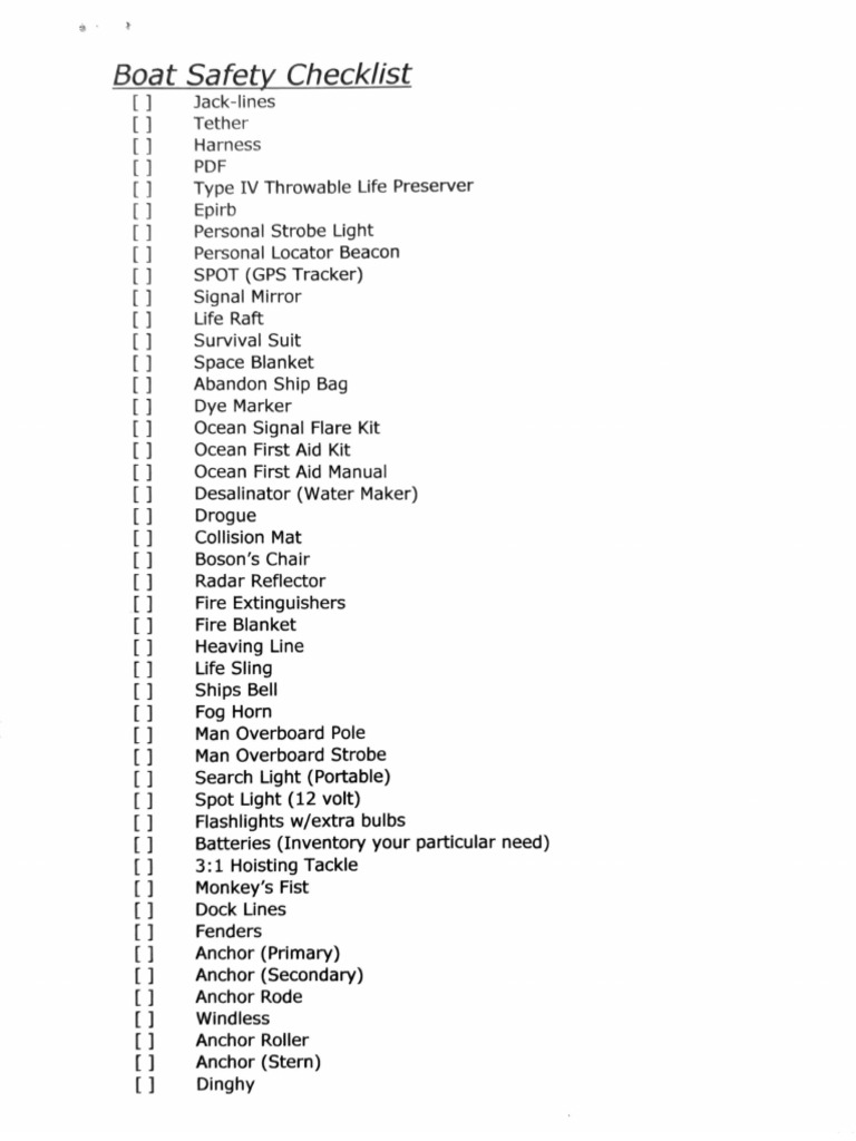 Boat Safety Checklist | PDF
