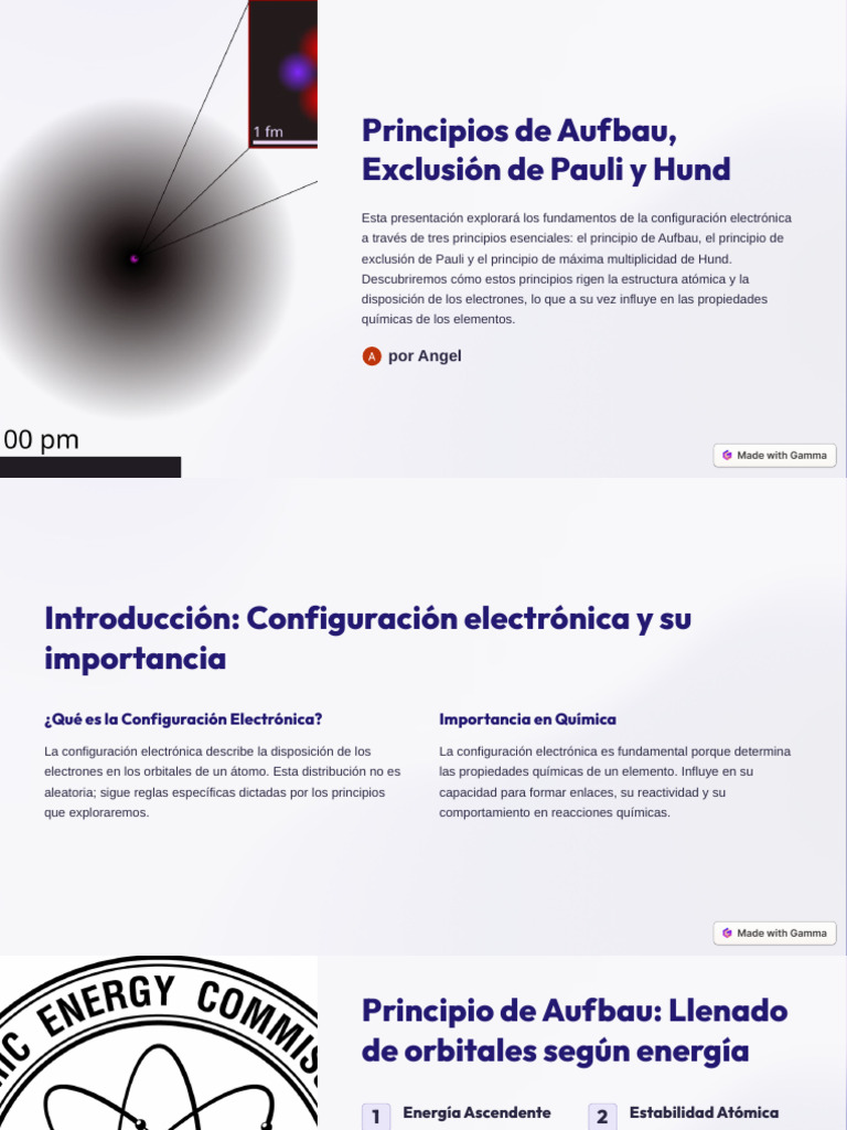 Principios de Pauli y Hund en Química | PDF | Configuración electronica ...