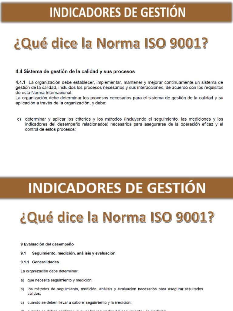 Cómo elaborar indicadores ISO 9001 | PDF