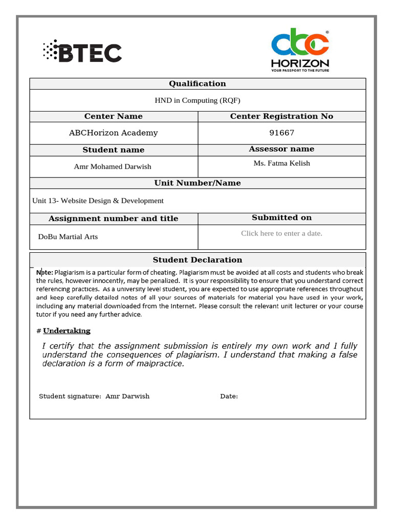 Assignment CoverSheet-web 1 | PDF | World Wide Web | Internet & Web