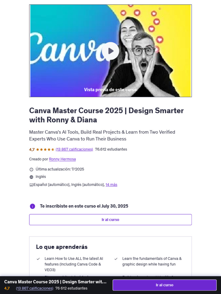 Canva Master Course 2025 Overview | PDF | Human Communication