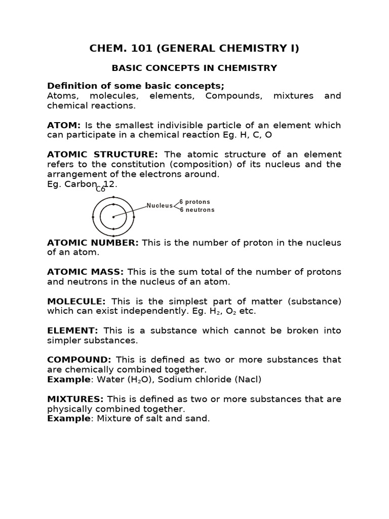 Basic Chemistry Concepts and Atomic Theory | PDF | Atoms | Chemistry