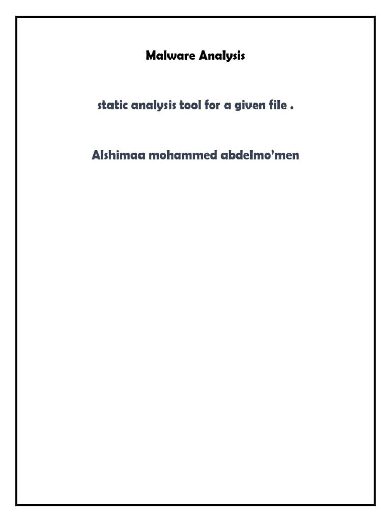 Alshimaa Store Static Analysis Tool | PDF