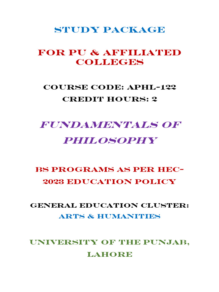 Study Package BS Fundamentals of Philosophy APHL 122 - Compressed 2 ...